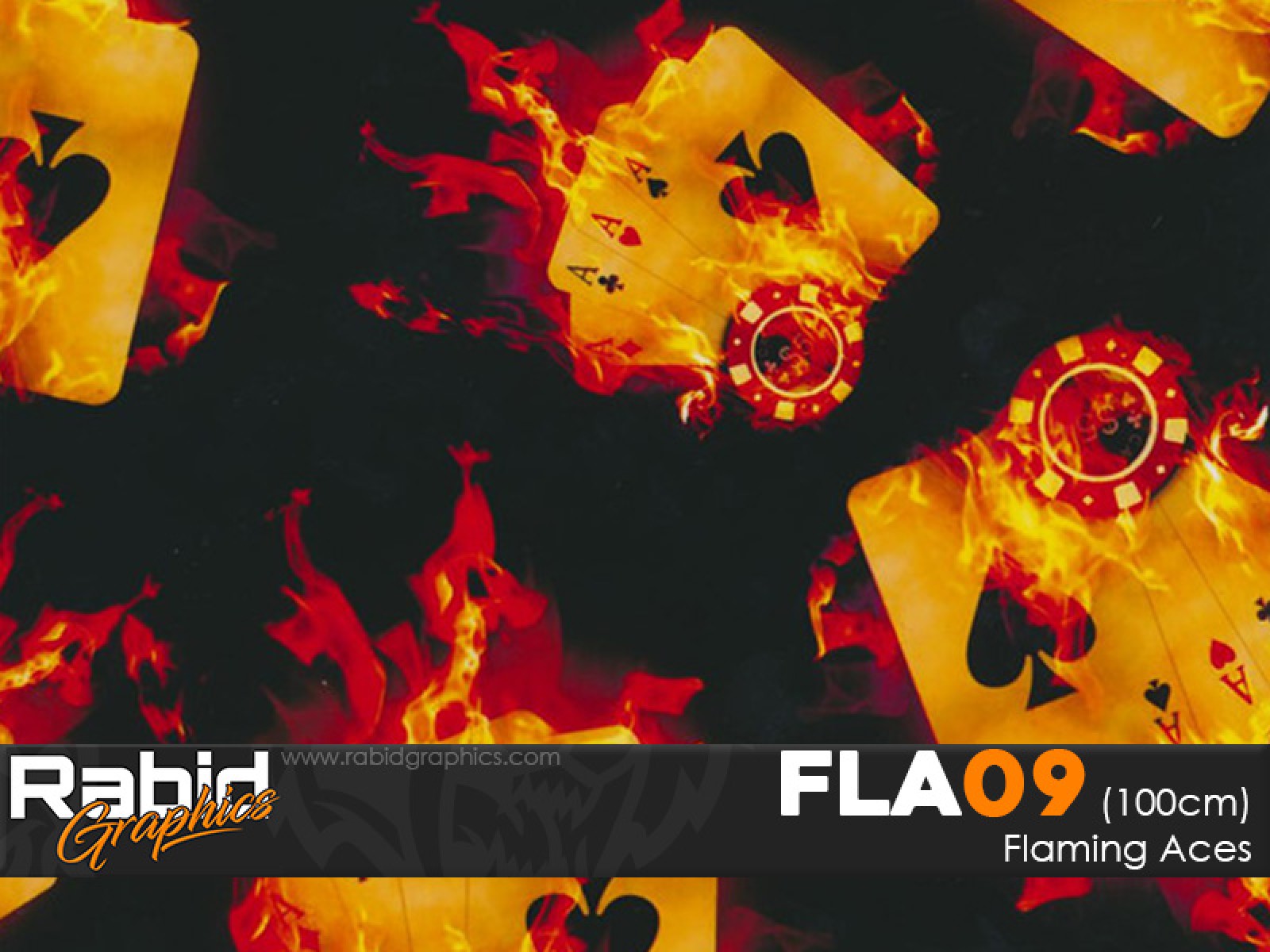 Flaming Aces Hydrographics Film (100cm) - Rabid Graphics Ltd