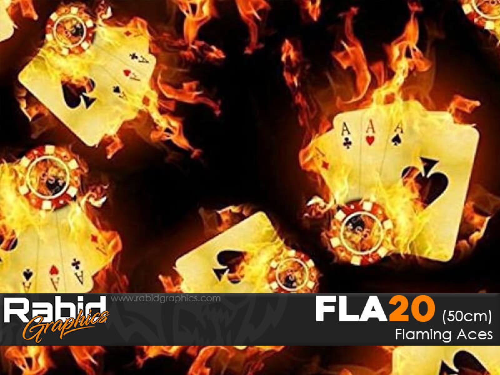 Flaming Aces Hydrographics Film (100cm) - Rabid Graphics Ltd