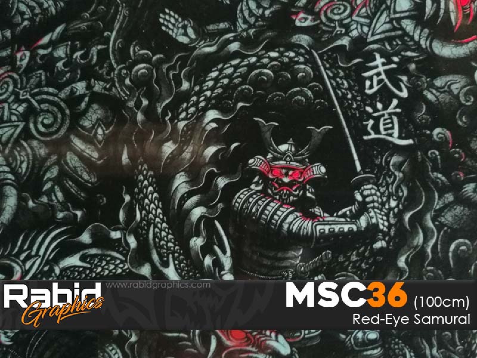 Red-eye Samurai Hydrographics Film (100cm) - Rabid Graphics Ltd