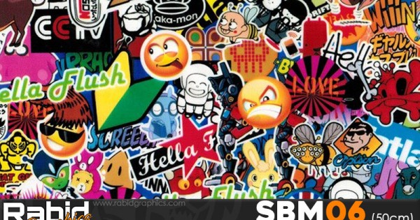 Hella Stickerbomb Hydrographics Film (50cm) - Rabid Graphics Ltd